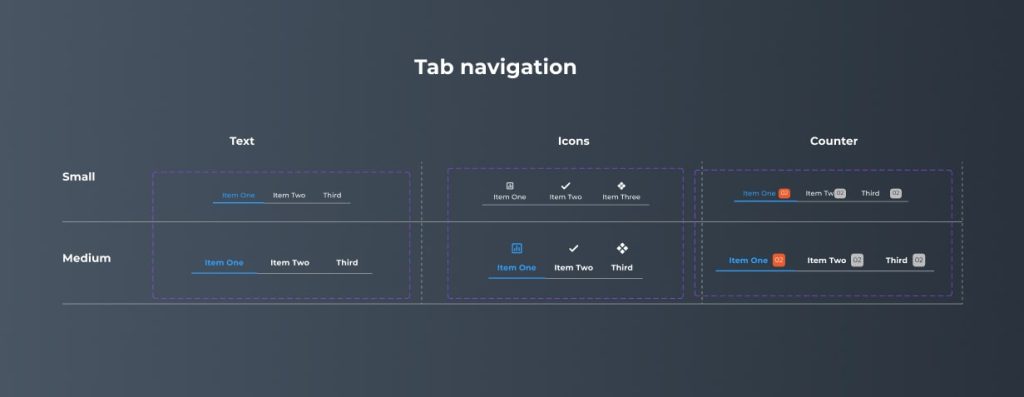Tab navigation – Master UI