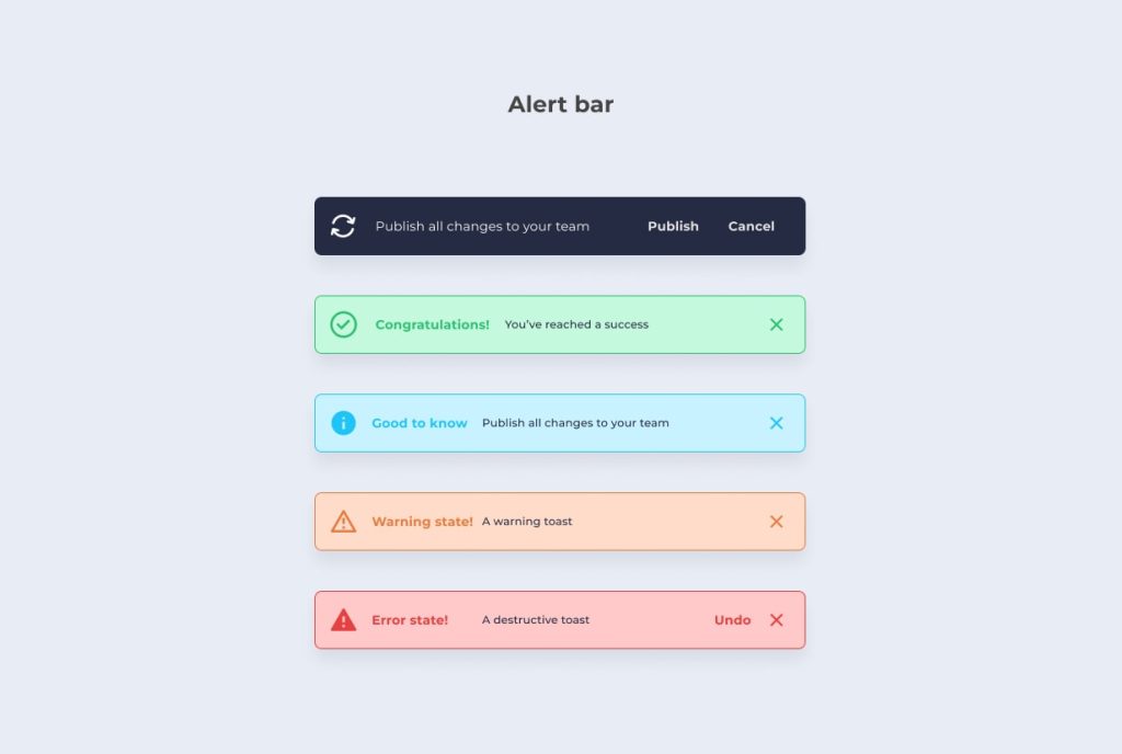 Alert bar – Master UI