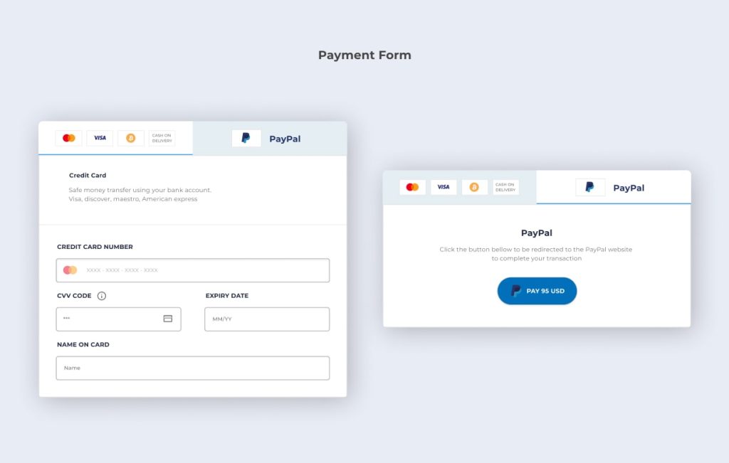 Payment form – Master UI