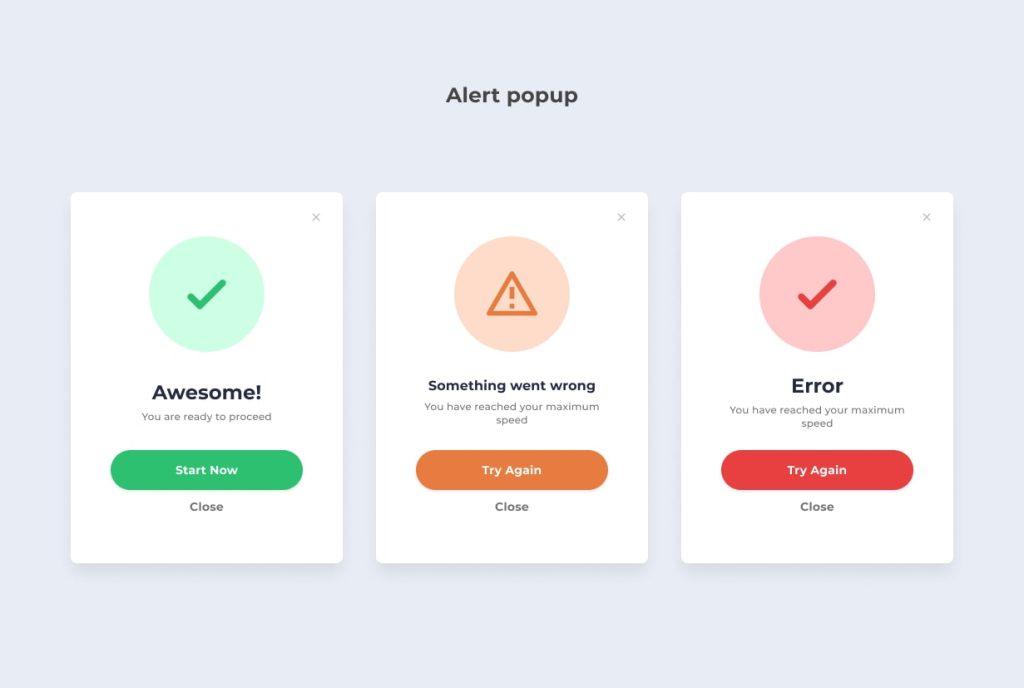 Alert popup – Master UI